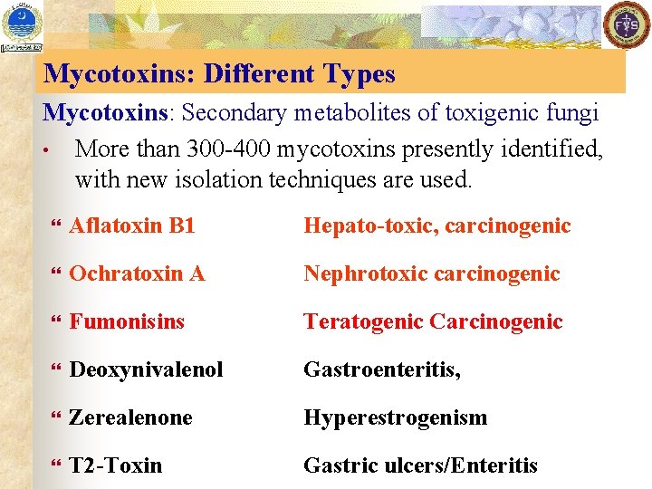 Maintaining Food Safety Standards Regarding Mycotics in the