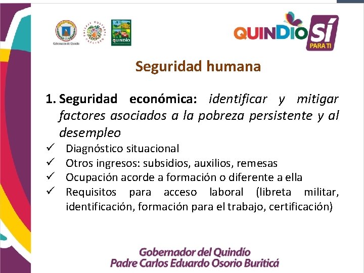 SEGURIDAD HUMANA Y CONVIVENCIA Programa Seguridad Humana como