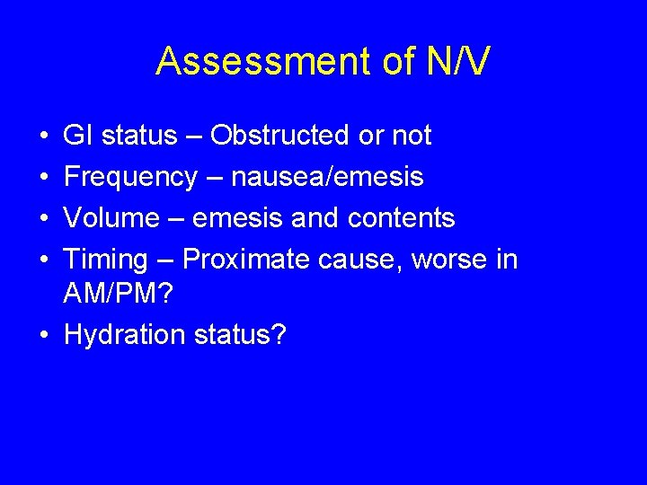 Management of Acute Pain Nausea and Emesis Joseph