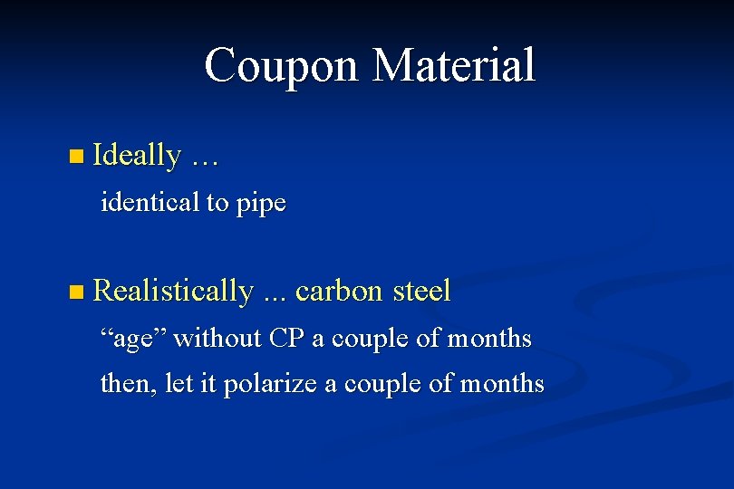 Coupon Technology An Overview Frank Ansuini electrochemical devices