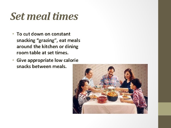 Healthier Diet for Young Children Overweight and Obesity