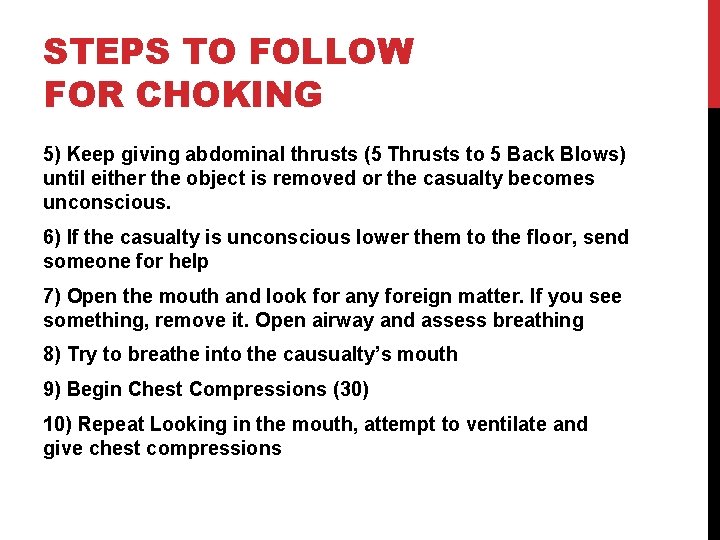 FIRST AID GRADE 10 FIRST AID INTRODUCTION CHOKING