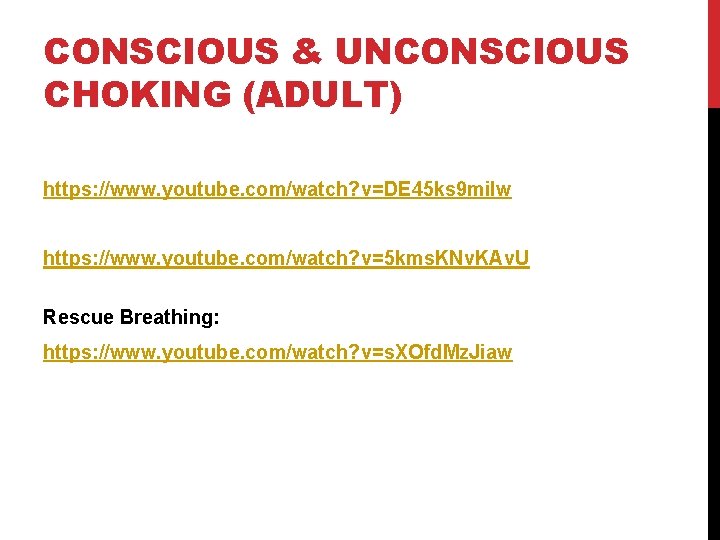 FIRST AID GRADE 10 FIRST AID INTRODUCTION CHOKING