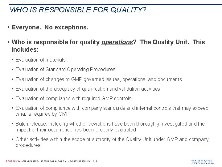 CORPORATE CULTURE OF QUALITY September 26 2014 David