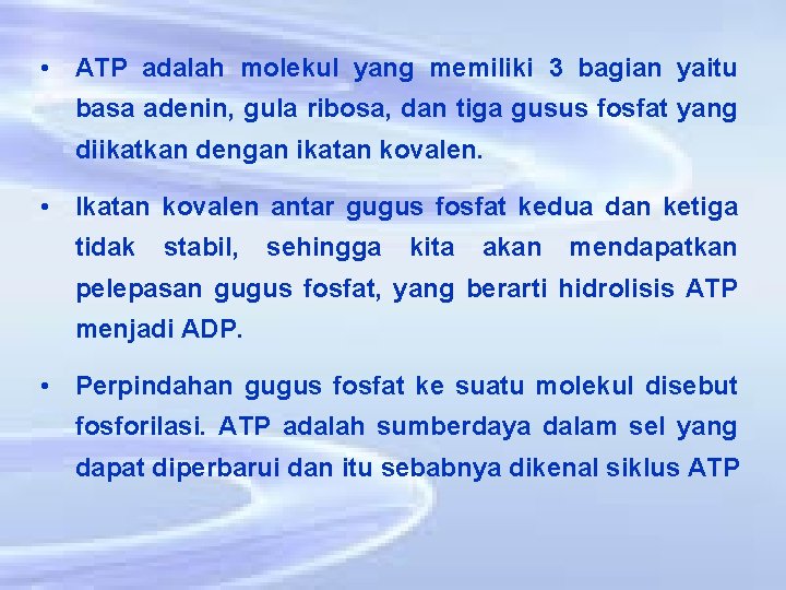 Metabolisme Respirasi sel Enzim Hukum Termodinamika Respirasi Sel