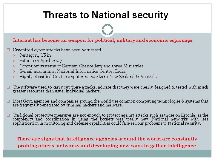 Cyber Security Indian Perspective A PRESENTATION BY R