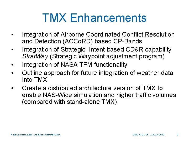 Traffic Manager TMX Modifications to Support Next Gen