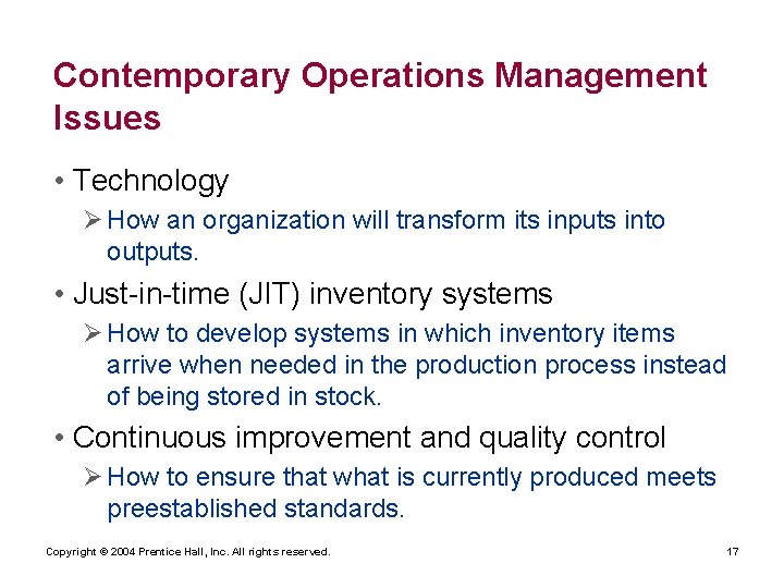 Part 5 Controlling Chapter 14 Operations and Value