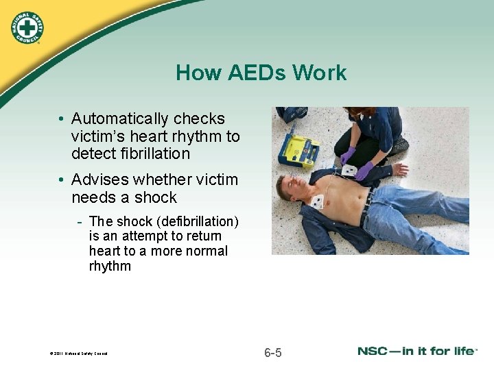 LESSON 6 AUTOMATED EXTERNAL DEFIBRILLATORS AED 2011 National