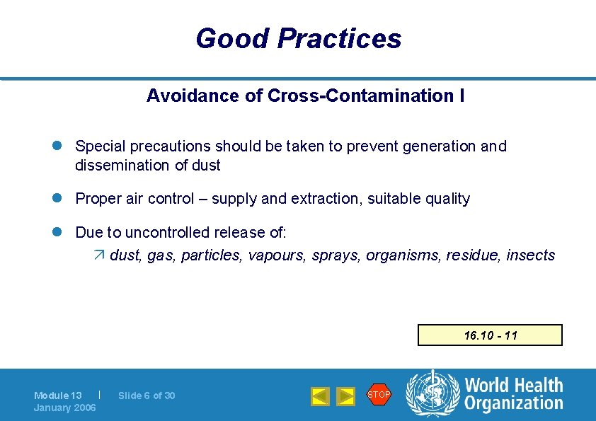 Basic Principles of GMP Good Practices in Production