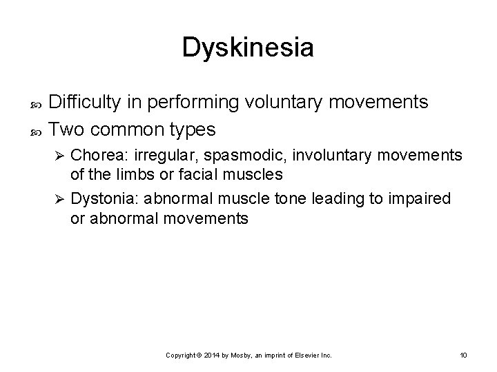 Chapter 15 Antiparkinson Drugs Copyright 2014 by Mosby