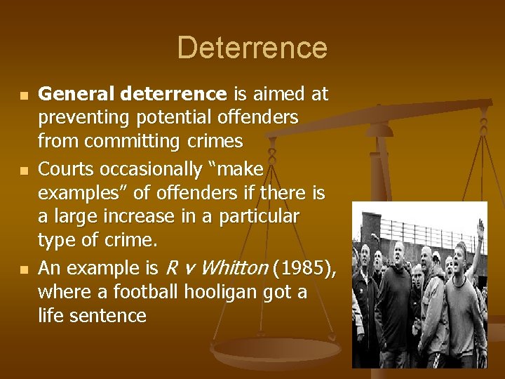 Sentencing Theories of sentencing n Retribution n Denunciation