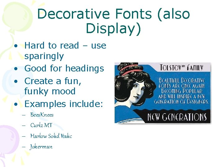 Principles of Typography Photoshopyay Fonts Different fonts send