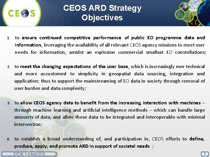 Committee on Earth Observation Satellites Analysis Ready Data