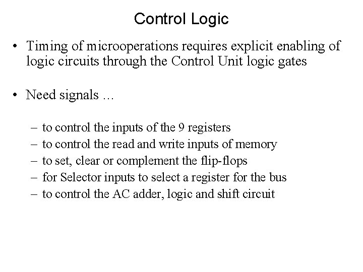 Computer Architecture I Digital Design Dr Robert D