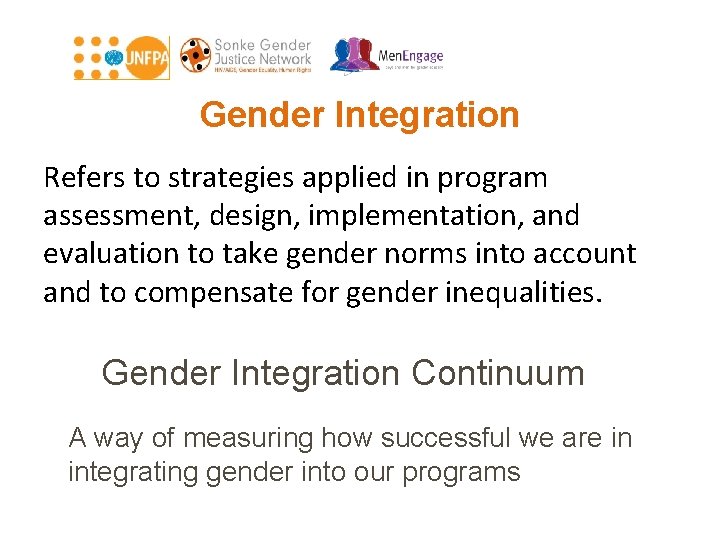 Addressing gender norms and the role of men