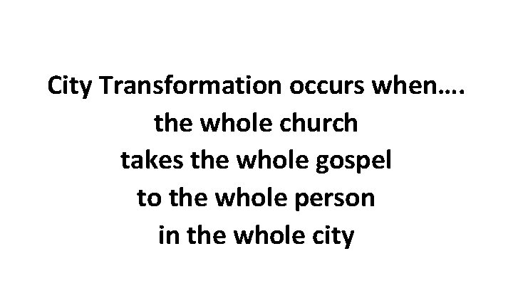 What is City Transformation By Eric Swanson 6