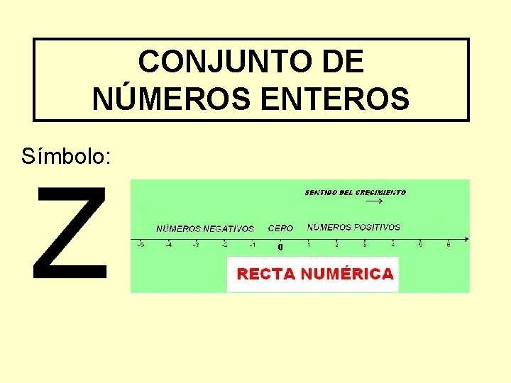 CONJUNTO DE NMEROS ENTEROS Smbolo http www escolar