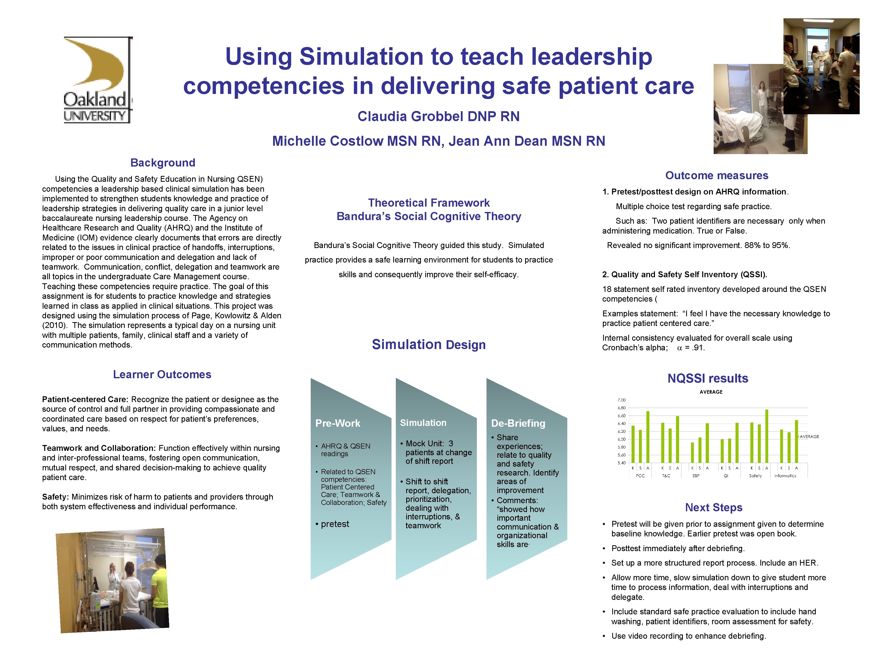 Using Simulation to teach leadership competencies in delivering