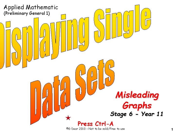 Applied Mathematic Preliminary General 1 Misleading Graphs Stage