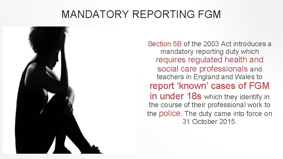 VIOLENCE PREVENTION FEMALE GENITAL MUTILATION Dr Richard Fawcett