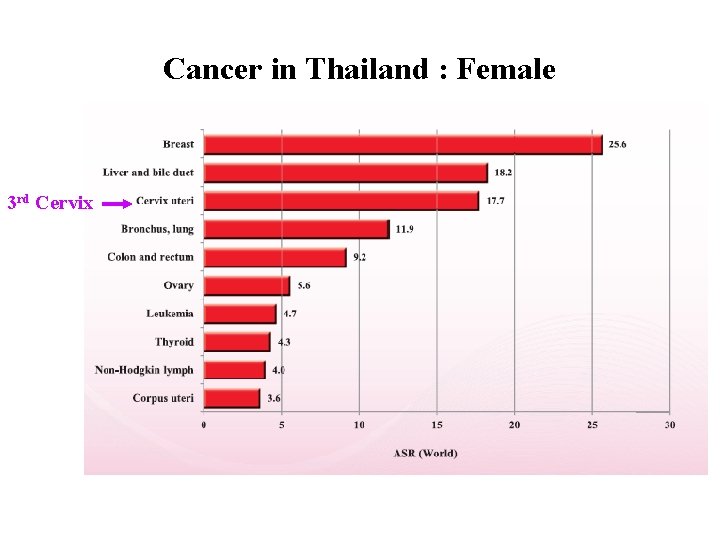 Cancer in Thailand Female 3 rd Cervix Cervical