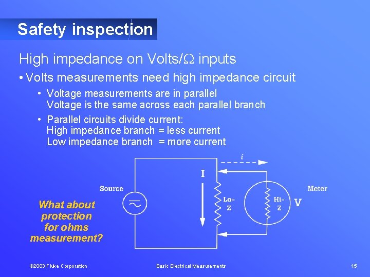 Basic electrical measurements Using handheld electronic test tools