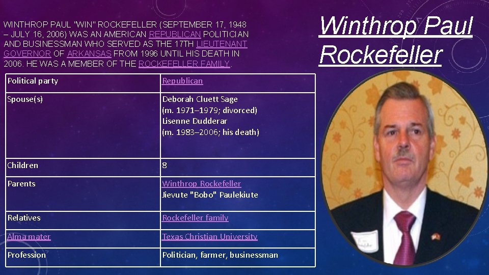 THE ROCKEFELLER FAMILY A Wealthy Family from the