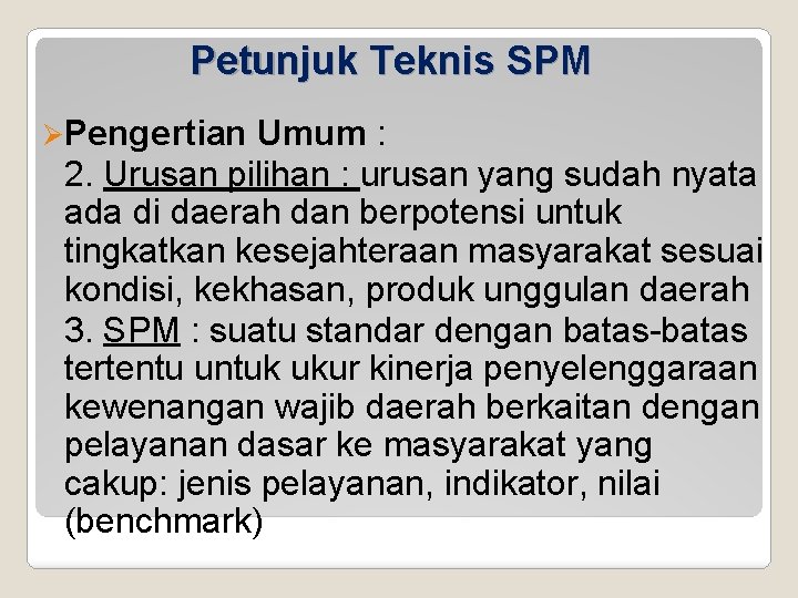 STANDAR PELAYANAN MINIMAL SPM BIDANG KESEHATAN DI KABUPATENKOTA