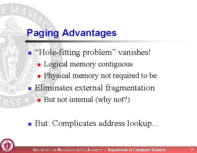Operating Systems CMPSCI 377 Lecture 12 Paging Emery