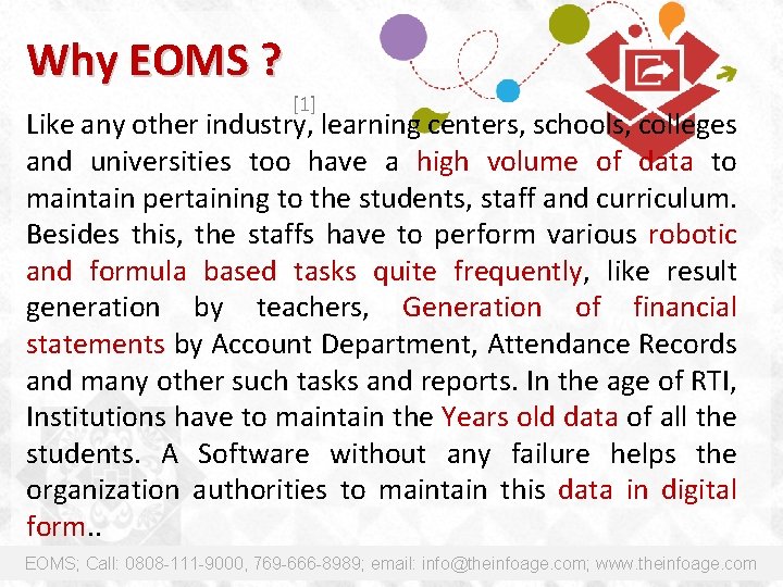 EOMS Educational Organization Management System Simple Easy Fast
