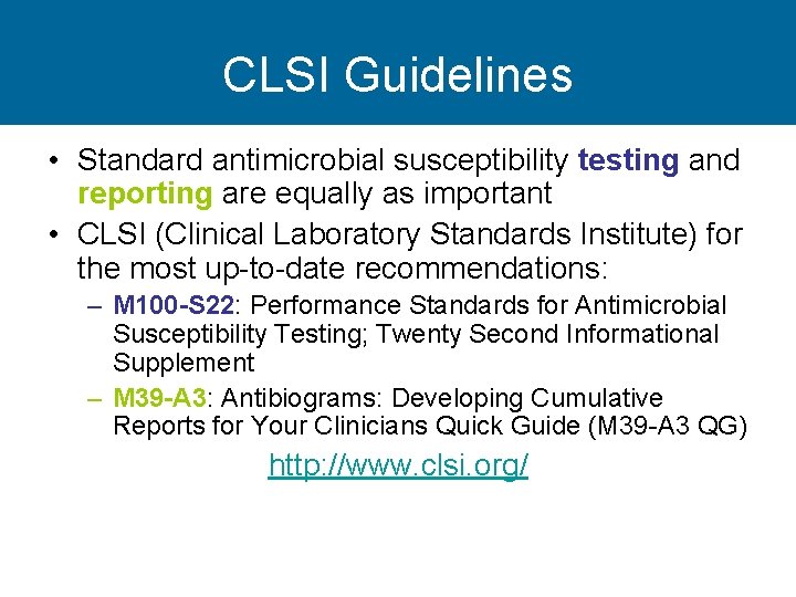 National Guidelines and Statewide Antimicrobial Susceptibility Testing ...