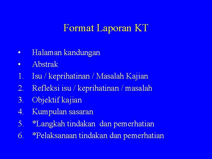 Format Proposal KT 1 2 3 4 5
