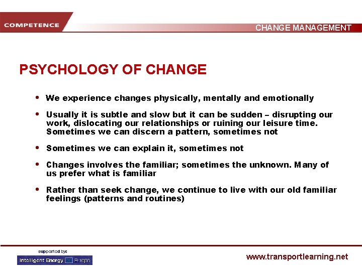 CHANGE MANAGEMENT ARE YOU A MANAGER OF CHANGE