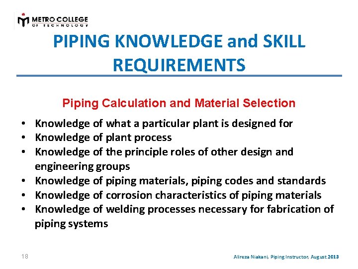 Fundamentals of PROCESS PLANT PIPING DESIGN ALIREZA NIAKANI