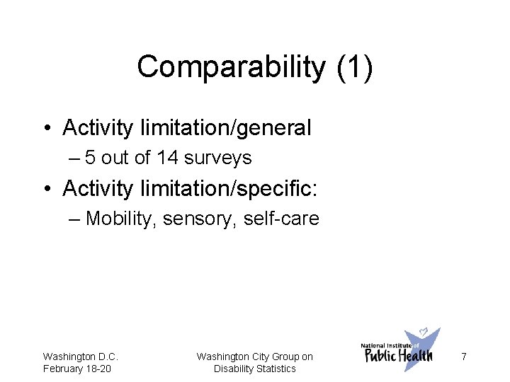 The ICF model and surveyinstruments Niels Kr Rasmussen
