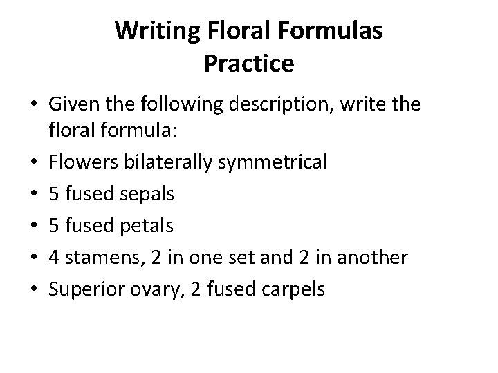 Floral Formulas A Cool Way to Look at