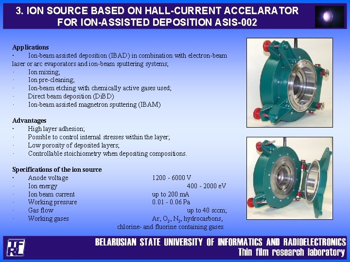 Ionbeam and plasma technologies and equipments Presenting author