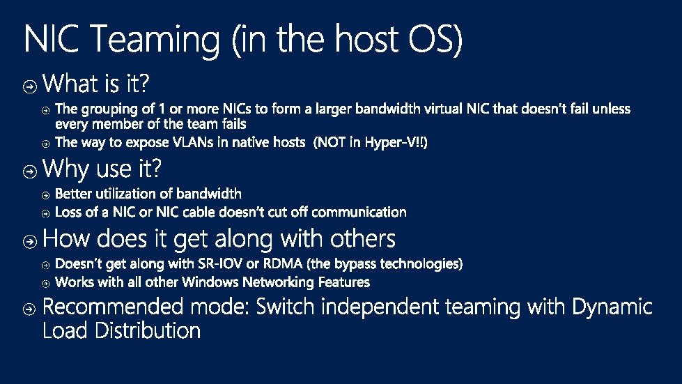 Management NIC Storage NIC NIC Migration NIC Cluster
