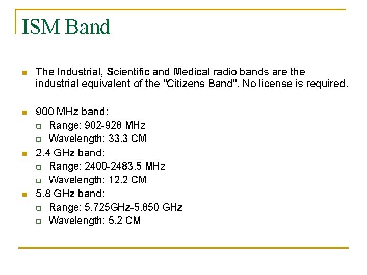 Introduction to Wireless Sensor Networks Wireless Network n