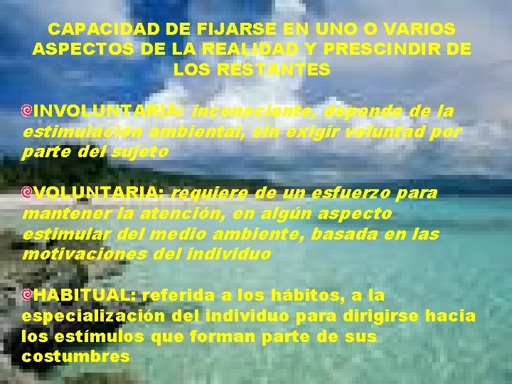 PROCESOS COGNITIVOS ATENCIN CAPACIDAD DE FIJARSE EN UNO