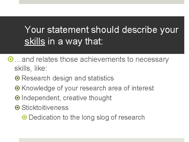 Writing a Personal Statement Dr Diana Betz October