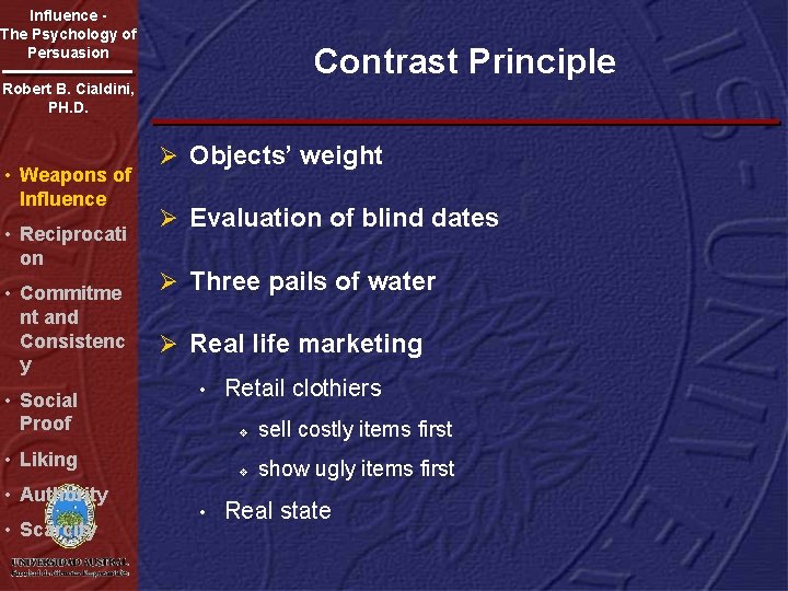 Influence The Psychology of Persuasion Introduction Robert B