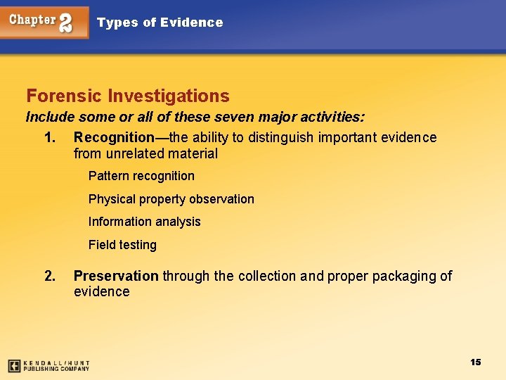 Types of Evidence Photos from Kendall Hunt Publishing