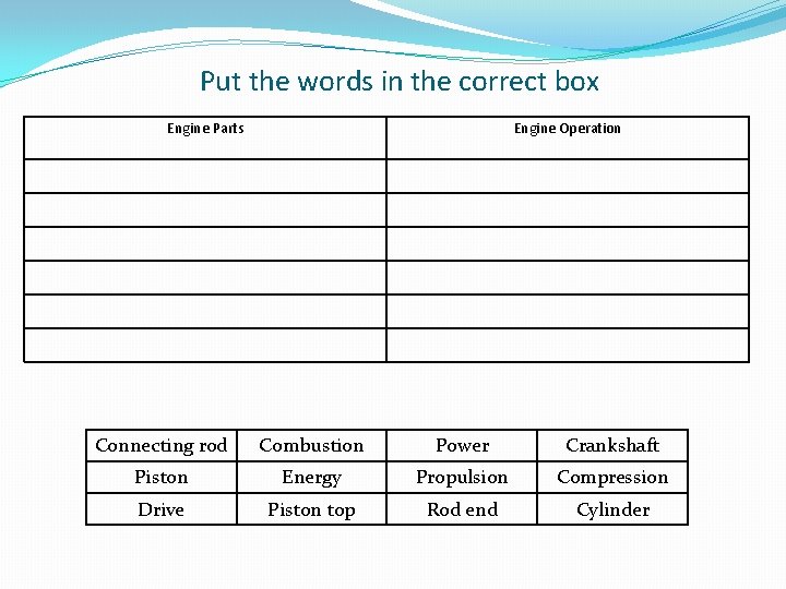 Engine Room Platform 2 Vocabulary 2 The Control