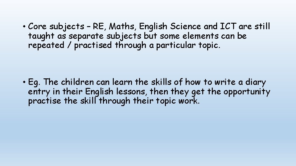 New Curriculum 2014 New Curriculum for Foundation subjects