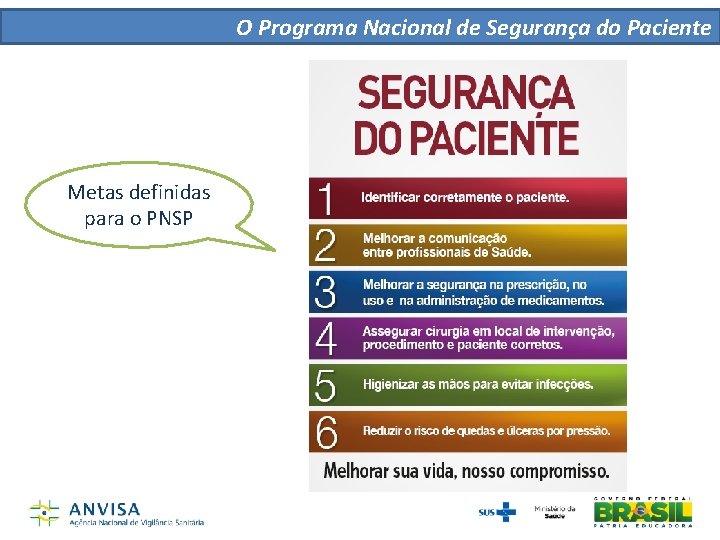 O Programa Nacional de Segurana do Paciente 6