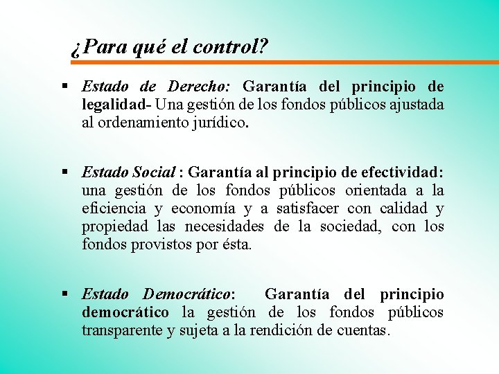 La Ley General de Control Interno y el