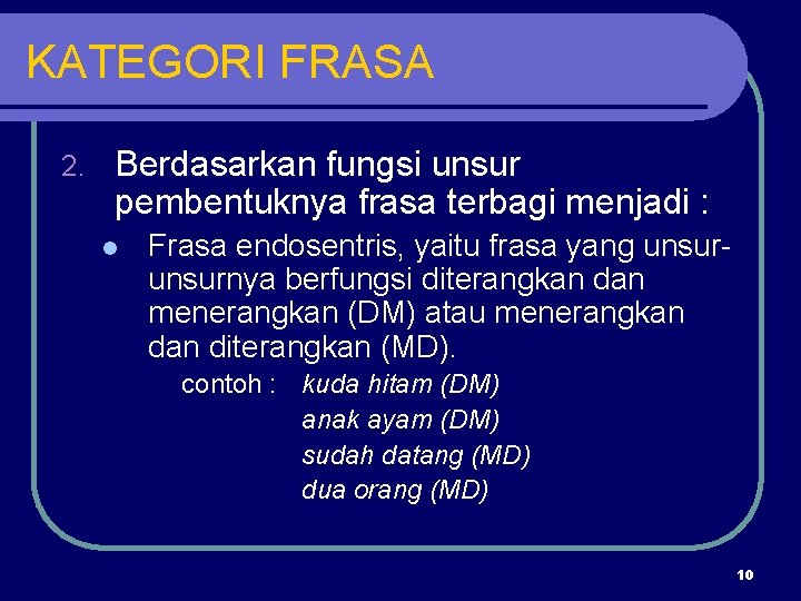 PEMBELAJARAN BAHASA INDONESIA UNTUK SMA JENISJENIS FRASA DALAM
