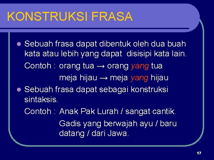 PEMBELAJARAN BAHASA INDONESIA UNTUK SMA JENISJENIS FRASA DALAM